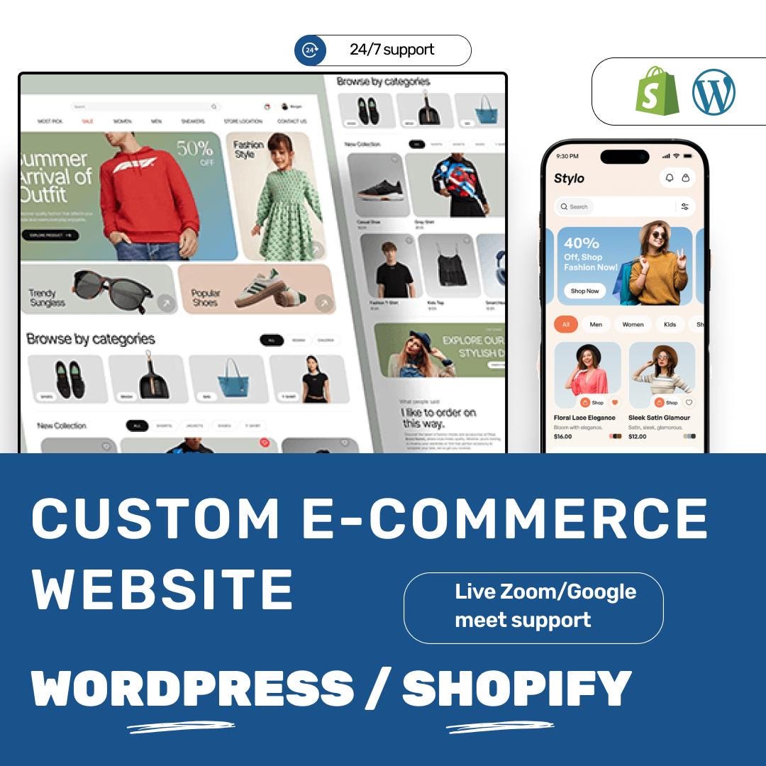 Custom E-commerce Website Design – Shopify or Wordpress Store Setup | E ...