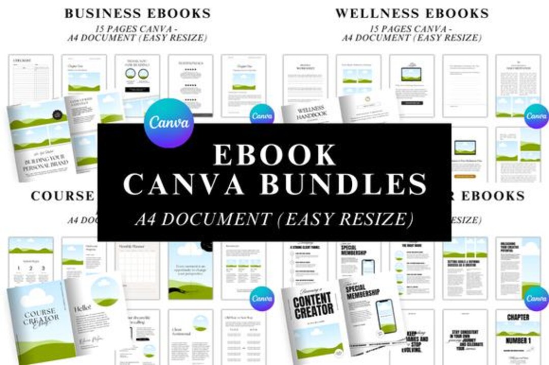 Editable Ebook Template Bundle | Canva Ebook Template - Etsy