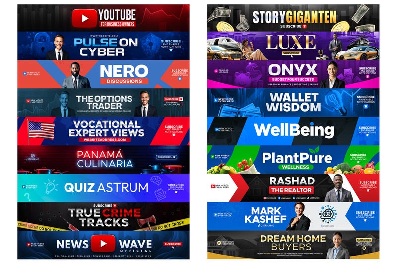 60 Youtube Banner Templates – PSD Channel DIY Craft Art and Design ...