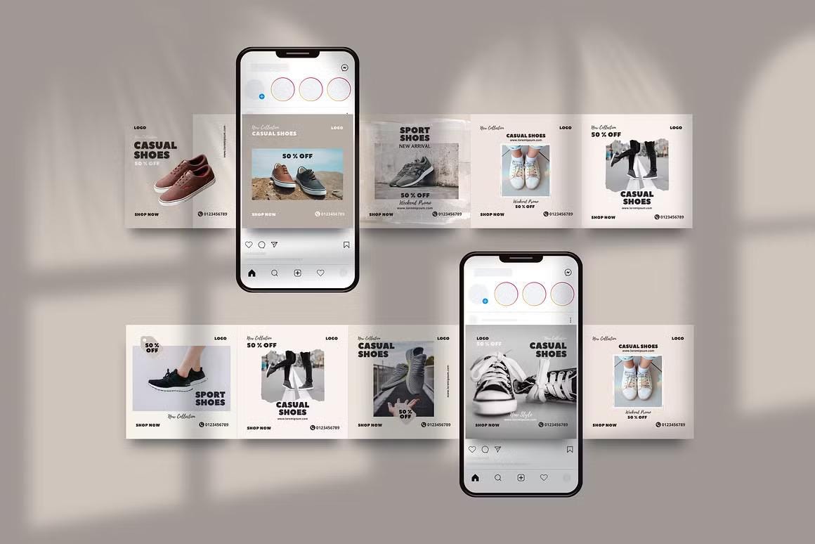 80 Shoe Canva Templates, Shoes Social Media Templates, Canva Templates ...