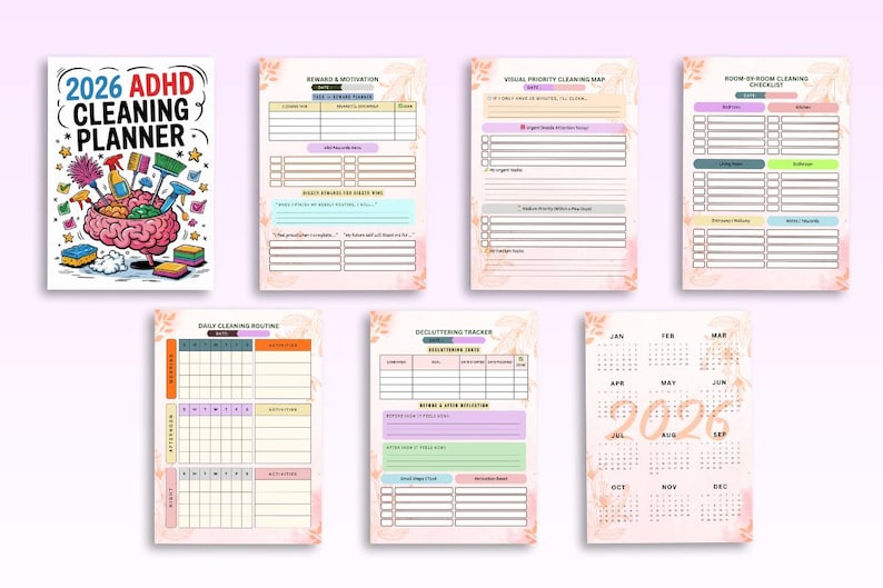2026 ADHD Cleaning Planner Printable | Cleaning Schedule Organizer ...