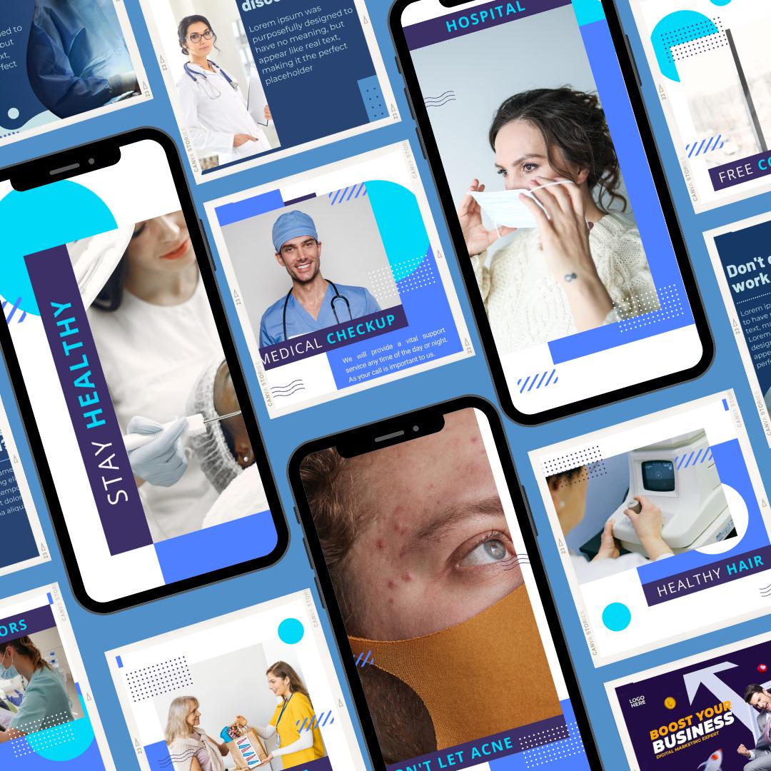 140 Health Care Canva Post and Stories Templates, Canva Templates ...