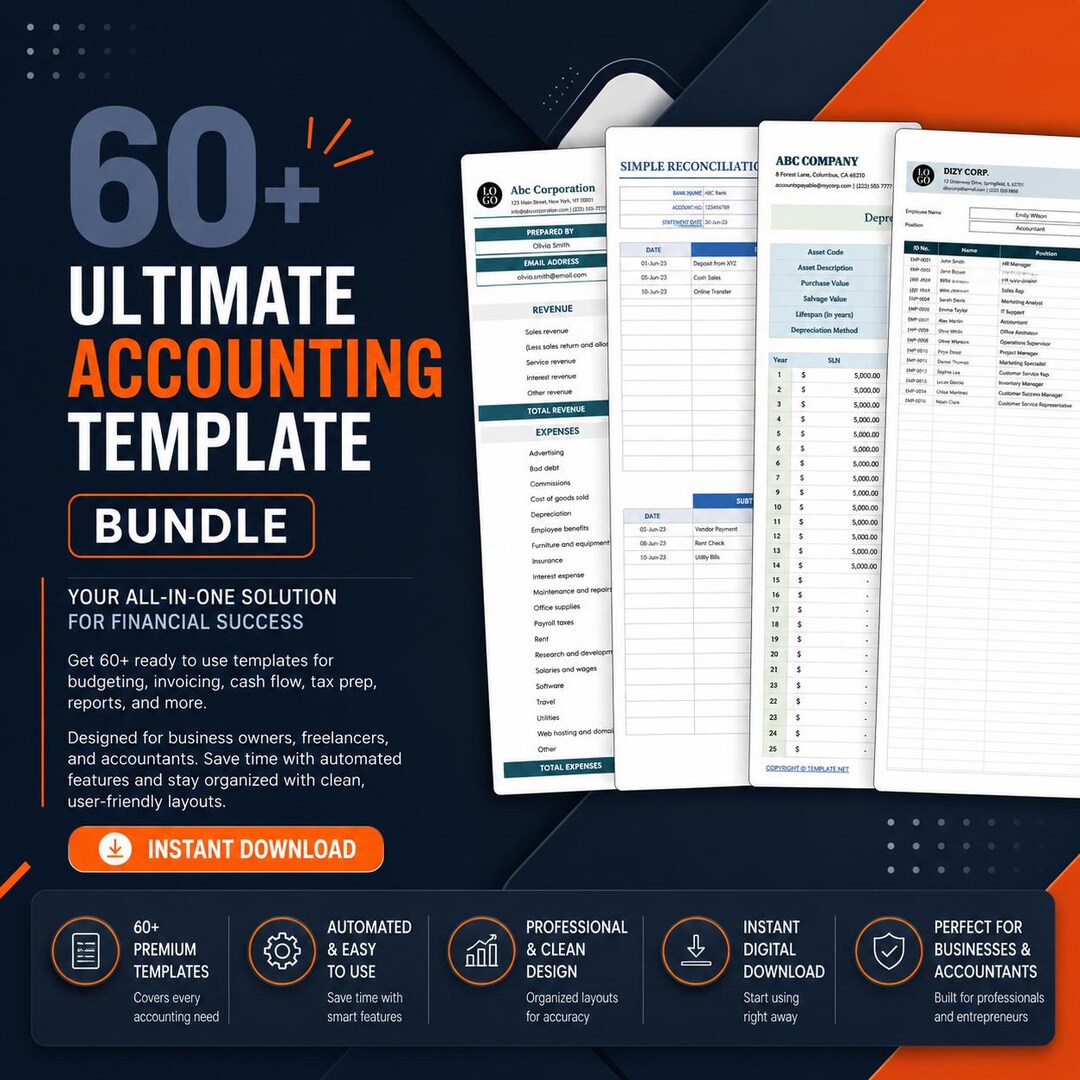 60+ Ultimate Accounting Template Bundle | Excel & Google Sheets Finance ...