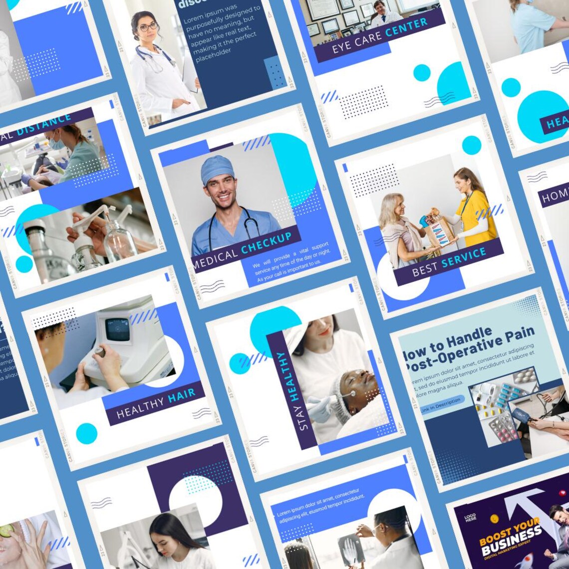 140 Health Care Canva Post and Stories Templates, Canva Templates ...