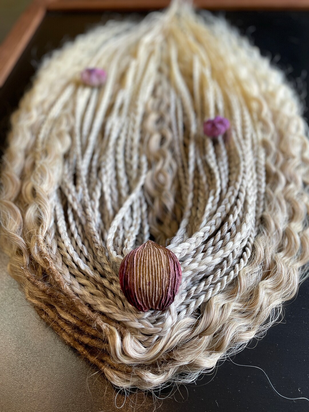 Synthetic Blonde Curly Dreads Double Ended Dreads Full Set Faux Dreads ...