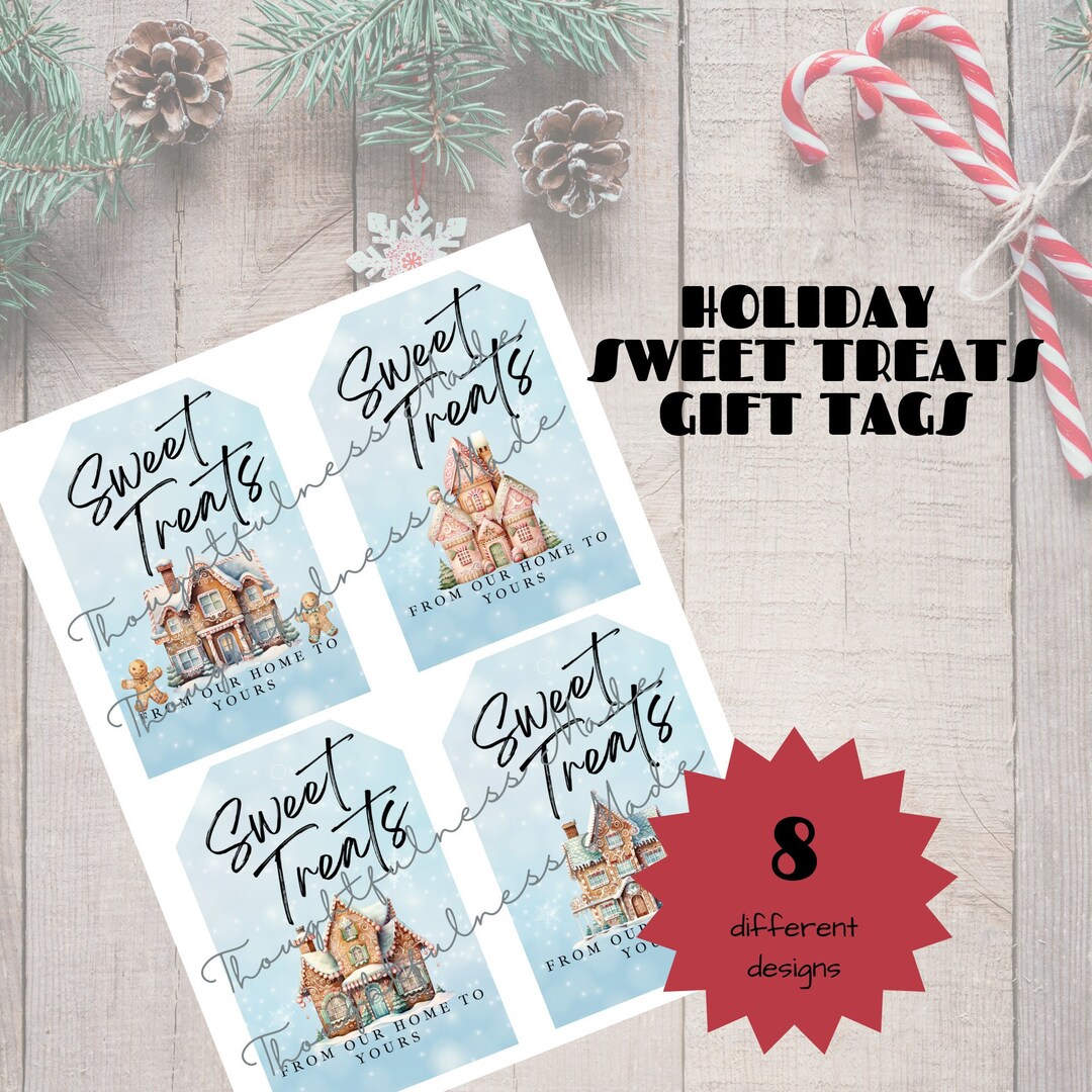 Gingerbread House Sweet Treat Gift Tags 8 Different Designs - Etsy