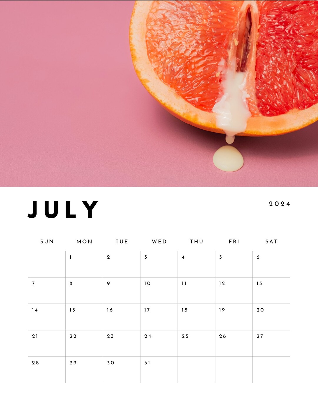 Sexy Woman 2024 Calendar for Print A4 A Year of Sensuality at Your ...