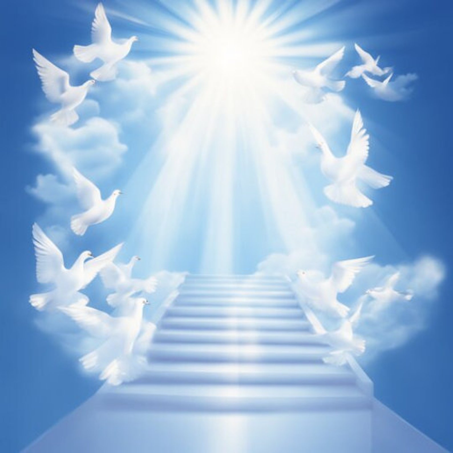 Serene Heavenly Background for Memorial Photos ,elegant Memorial Photo ...