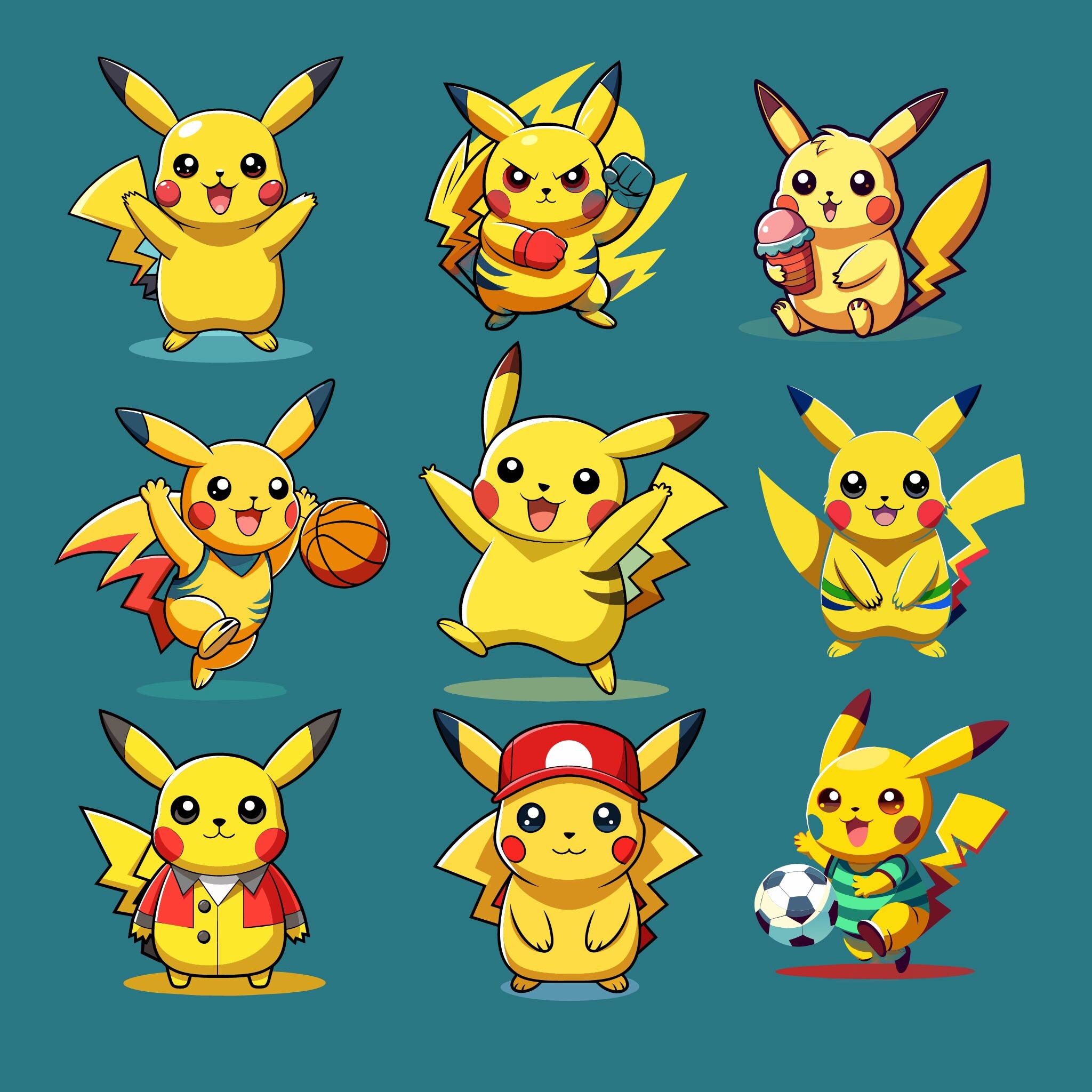 Pikachu SVG, Pokemon Svg, High Quality Layered Files, Svg Files for ...