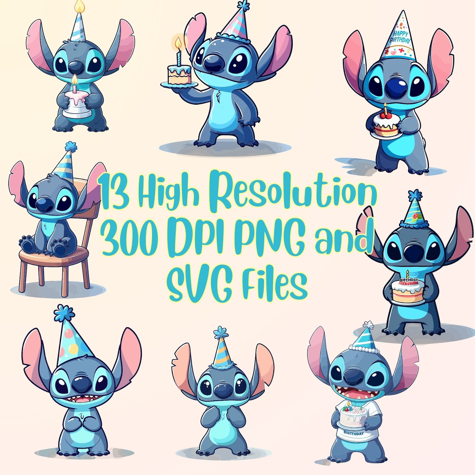Stitch Birthday SVG Files Bundle | Lilo and Stitch Birthday PNG ...