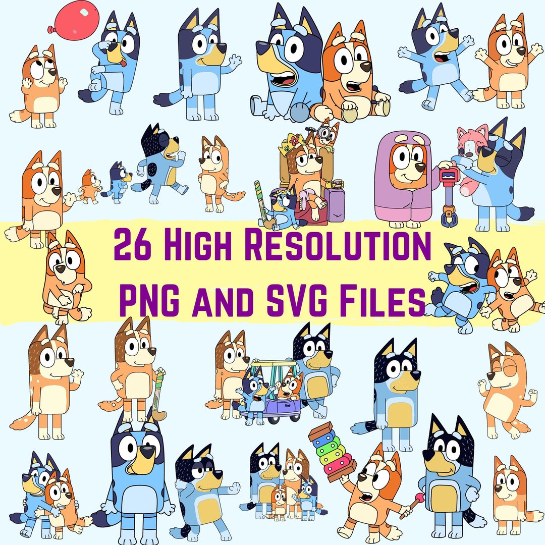 Bluey and Bingo SVG Set Cricut Design SVG Files Bluey Family Png and ...