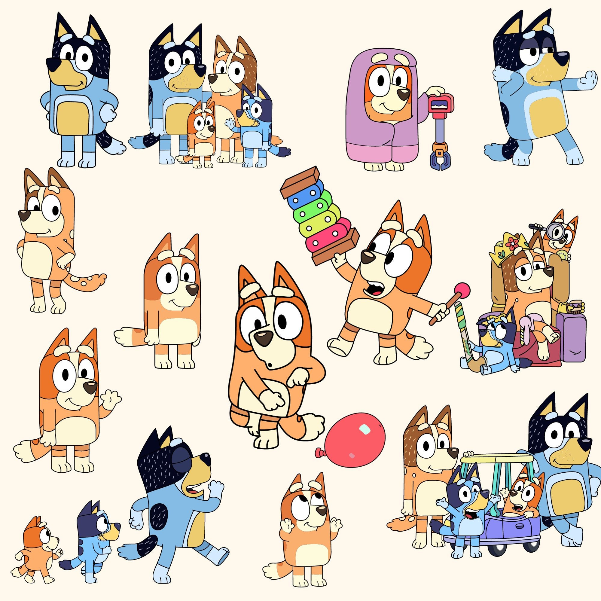 Bluey SVG Files Set Bundle DIY Crafts, Shirts, and More Bluey Family ...