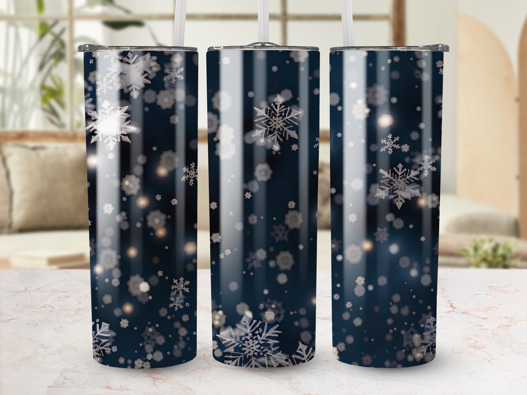 Snowflakes Tumbler Wrap PNG Winter Tumbler Wrap PNG Winter Snowflake ...