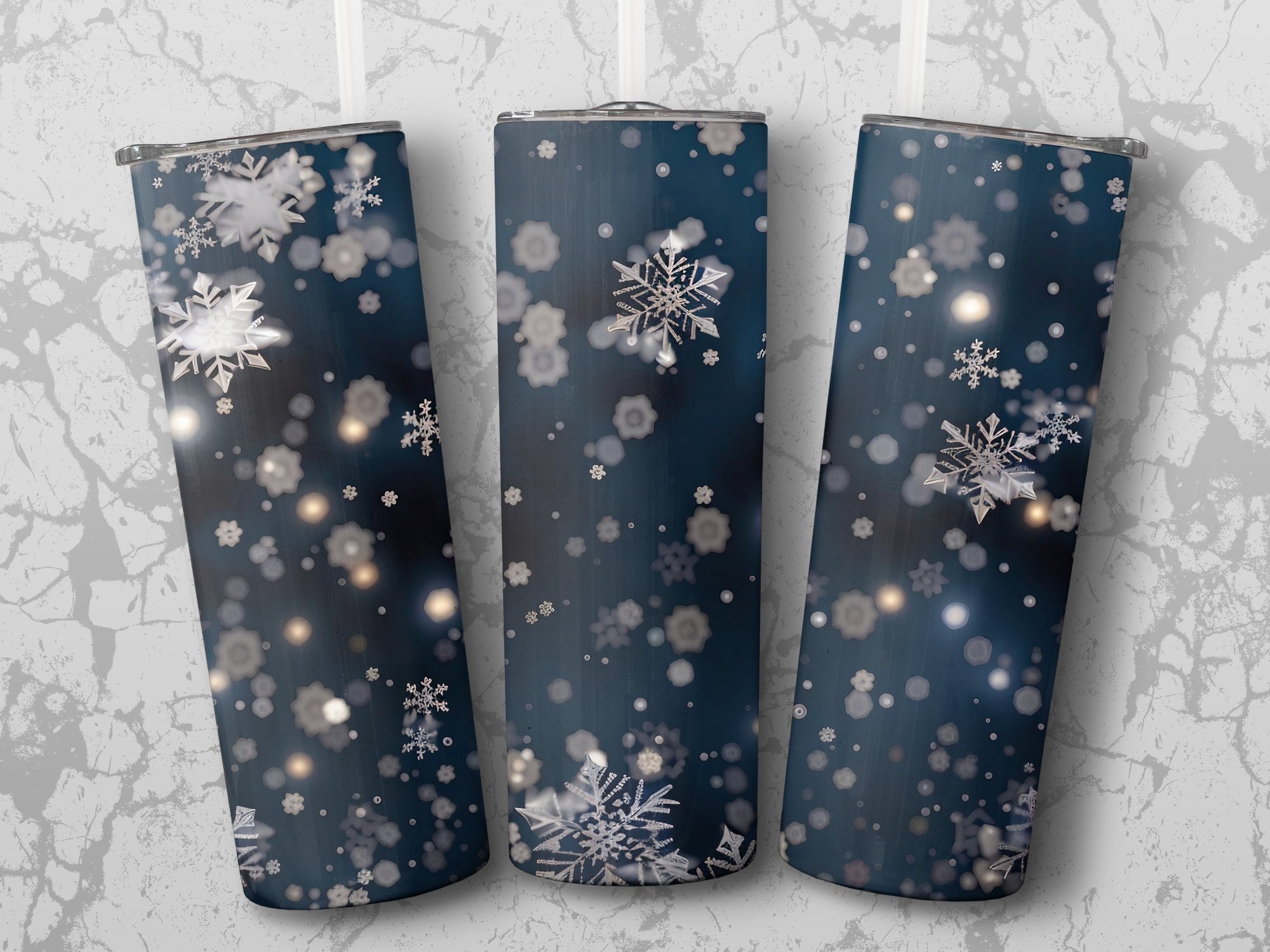 Snowflakes Tumbler Wrap PNG Winter Tumbler Wrap PNG Winter Snowflake ...