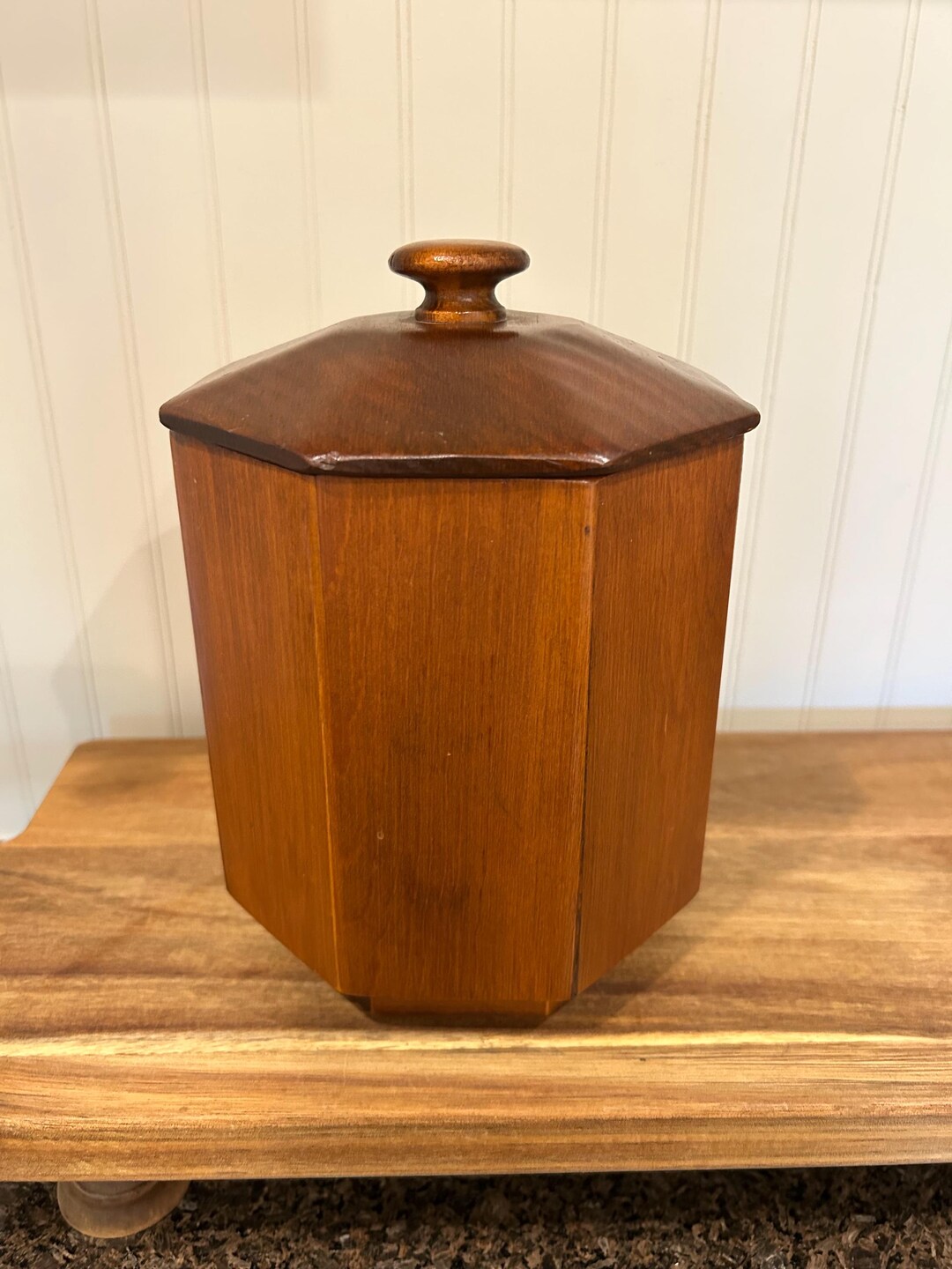 Vintage 1970’s Teak Wood Tobacco Jar Humidor With Insert Mid Century - Etsy