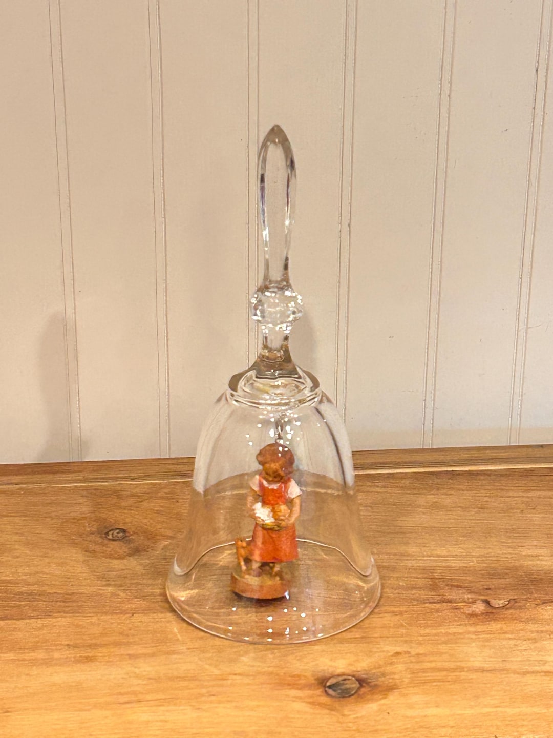 Vintage Dolfi Crystal Bell – Girl With Kittens, Hand-carved Italian ...