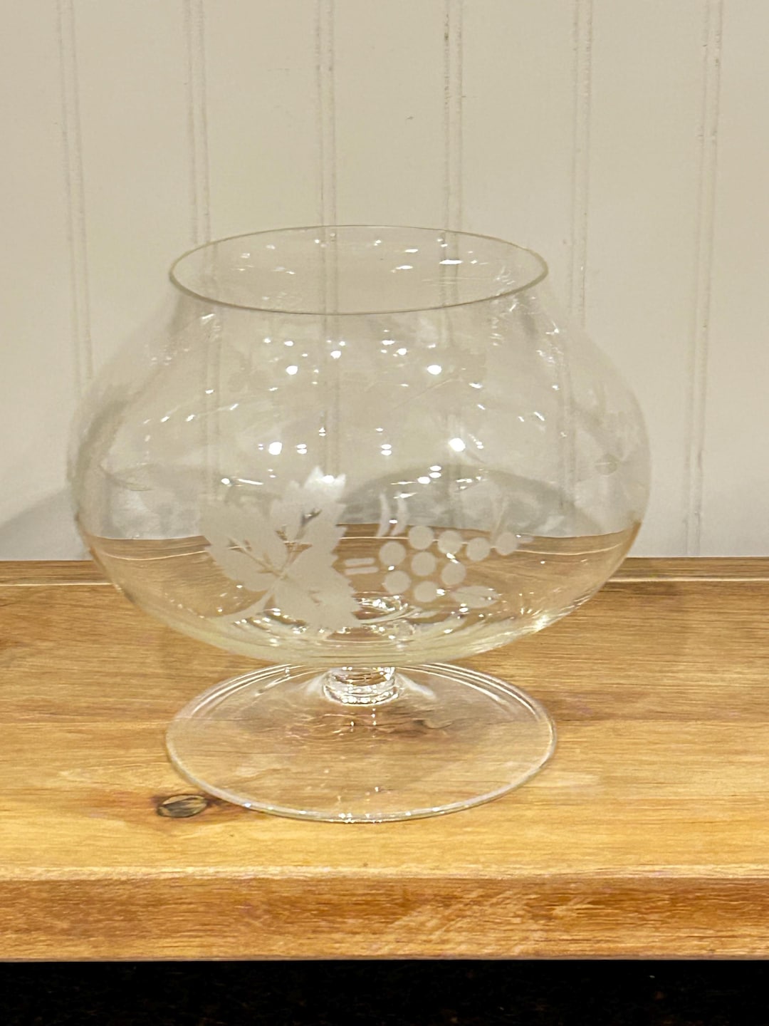 Vintage Princess House Heritage Crystal Footed Bowl Vase Large Brandy ...