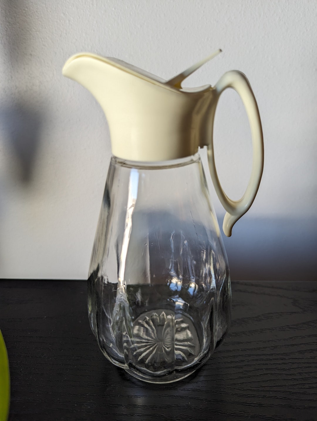 Vintage MCM Log Cabin Glass Syrup Decanter 1960s - Etsy