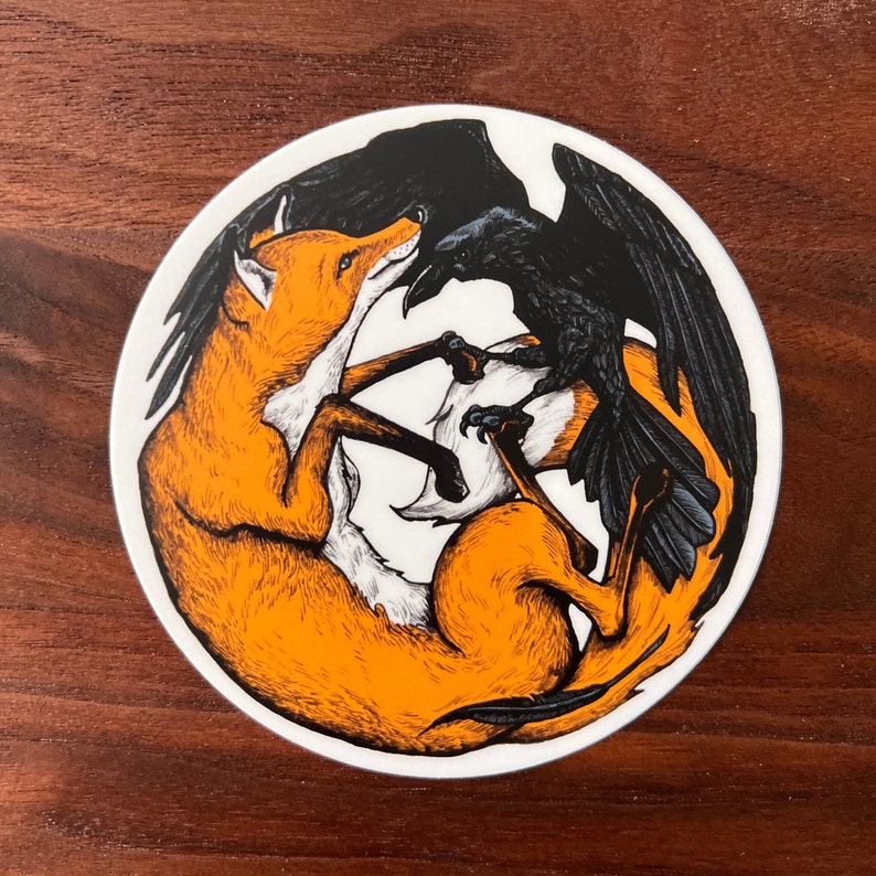 Fox and Raven Sticker - Etsy