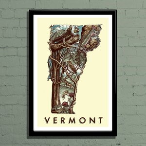Vermont State Animal Poster, Vermont Animal Print, Vermont Wildlife ...