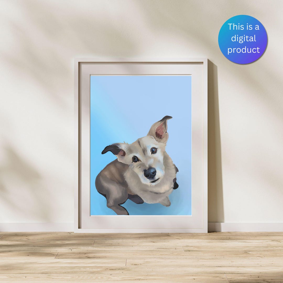 Custom Digital Pet Portraits, Personalized Digital Dog Portraits, Cat ...