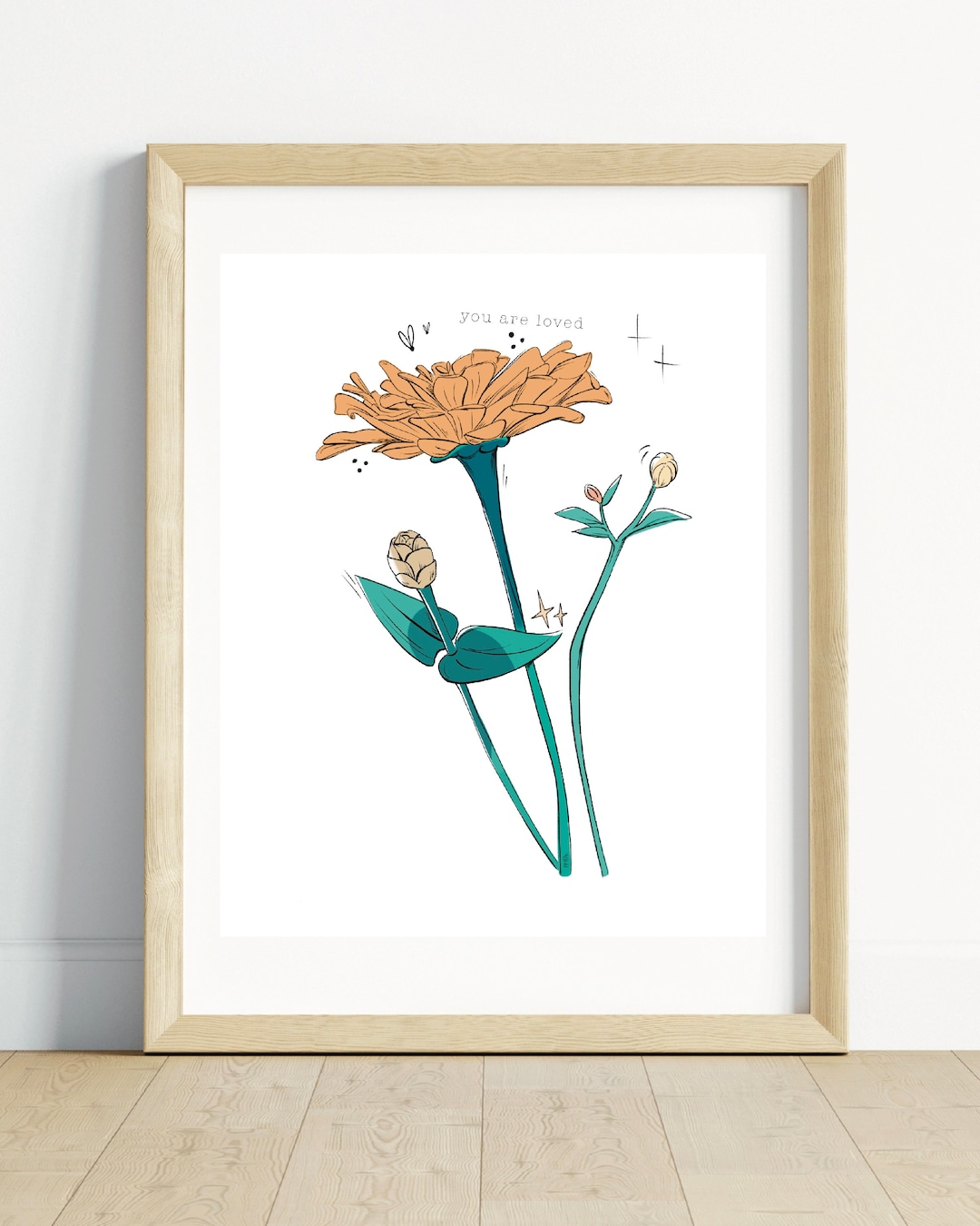 You Are Loved Flower Printable (8x10 and 5x7) - Etsy