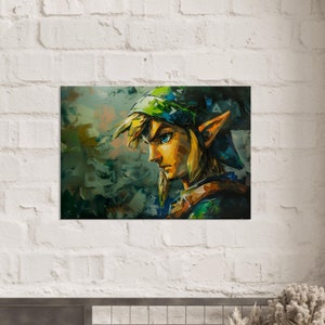 Portrait of a Hero Printed on Canvas, Wall Decoration Tears of Kingdom ...