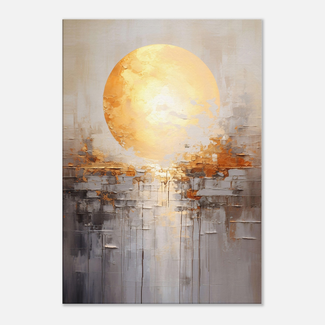 Abstract Moon Printed on Canvas, Canvas Art City Wall Decoration ...