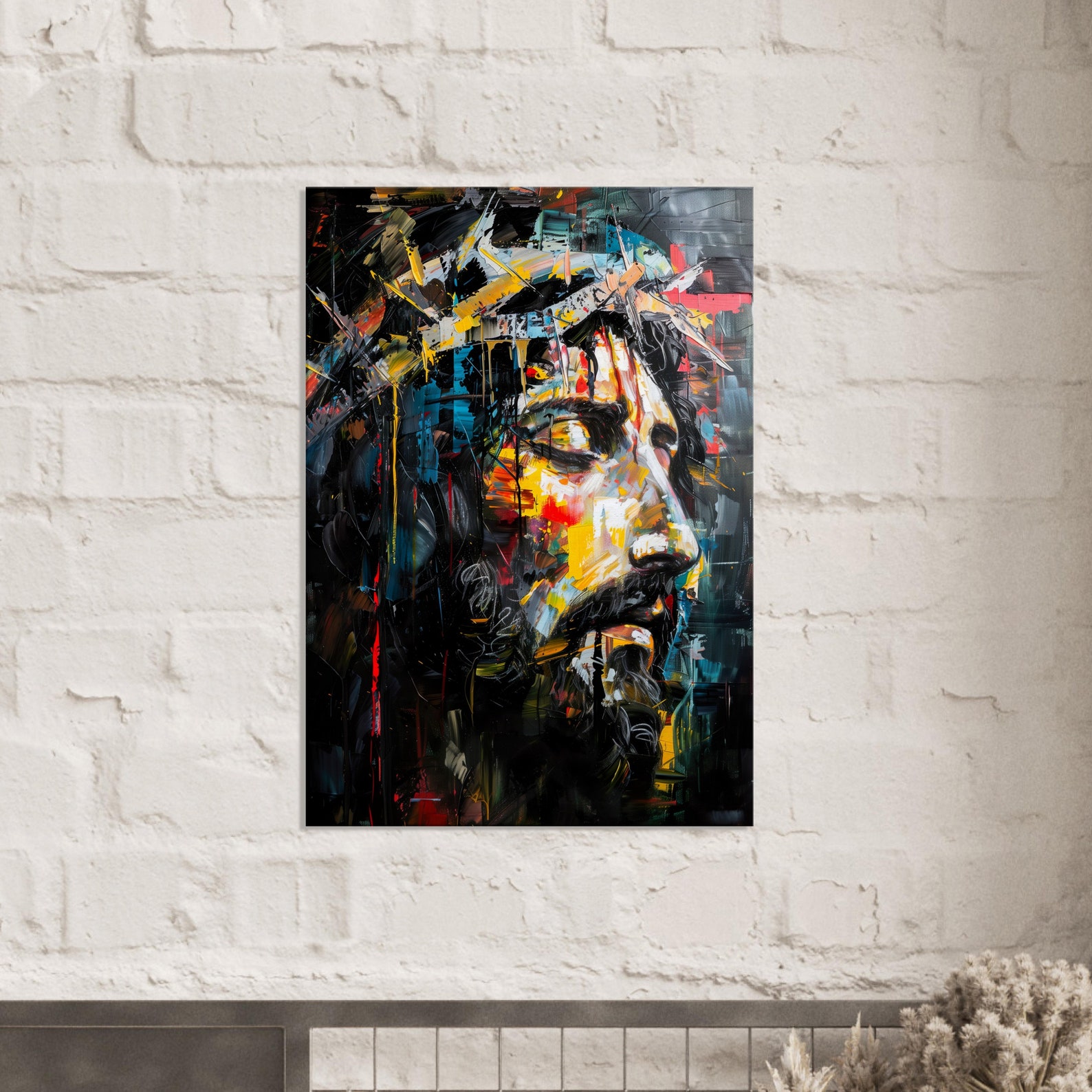Modern Artwork of Jesus Christ Printed on Canvas, Abstract Art ...