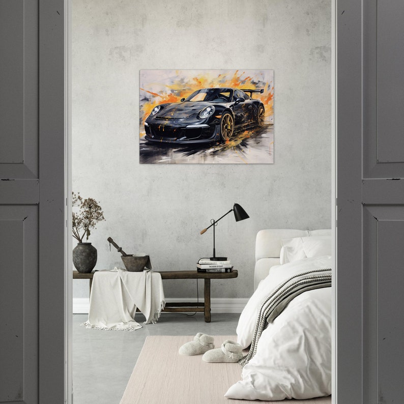 Porsche 911 GT3 Black Canvas Pop Art Mural Colorful Porsche Canvas ...