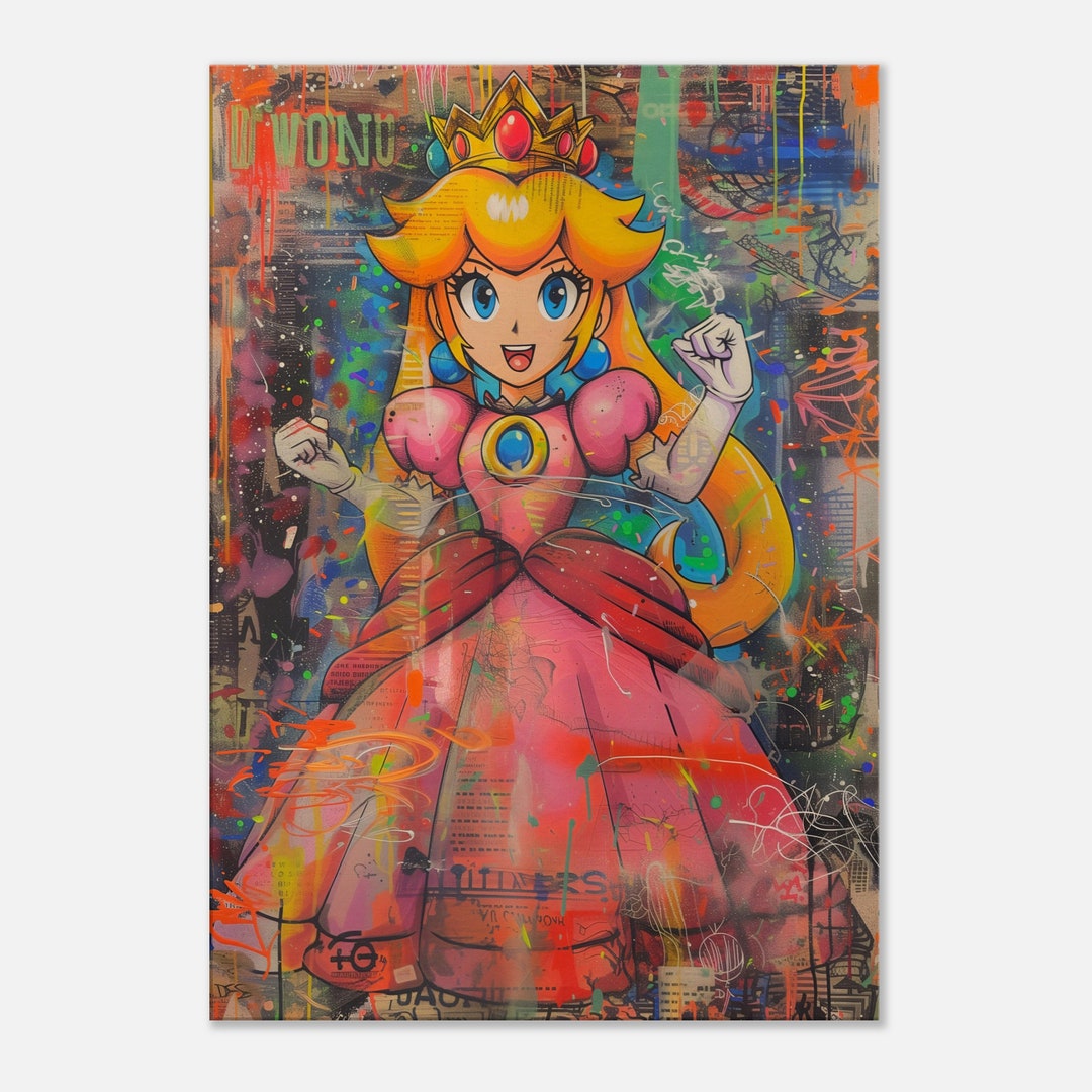 Princess Printed on Canvas, Wall Art Nintendo, Wall Decoration Princess ...