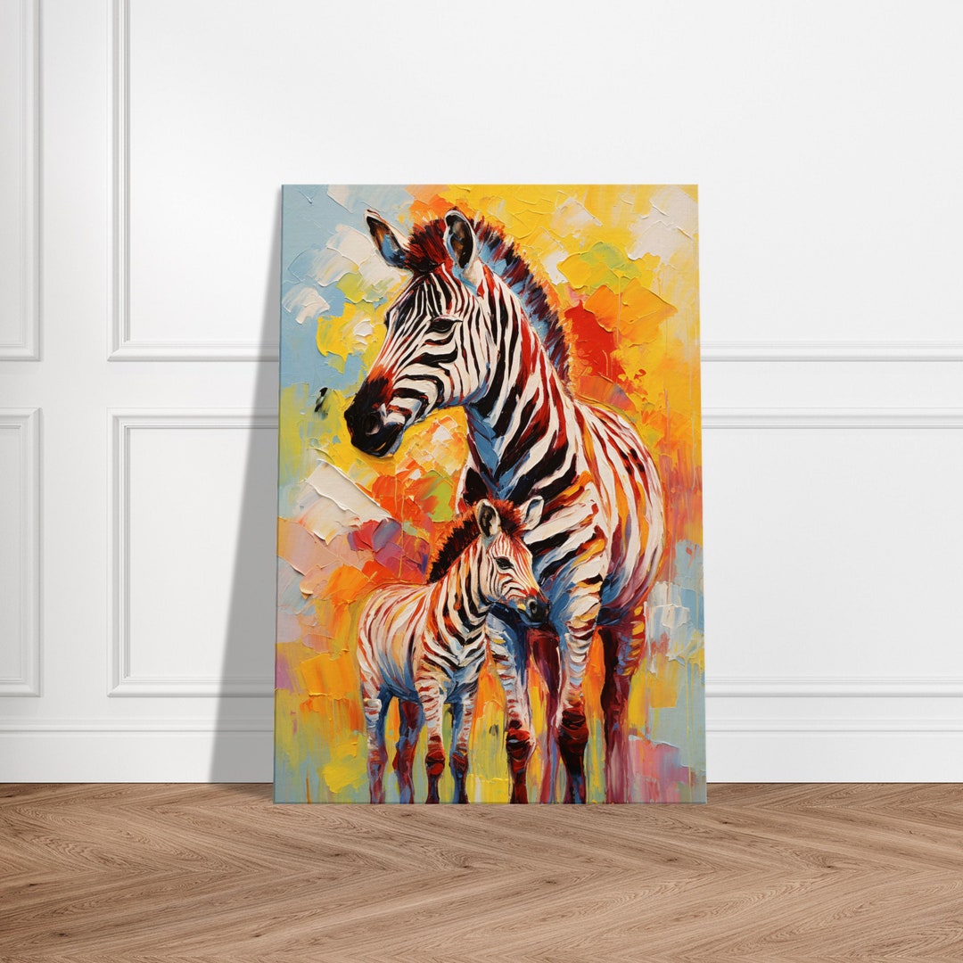 Abstract Zebra Oil Painting on Canvas Large Zebra Canvas - Etsy