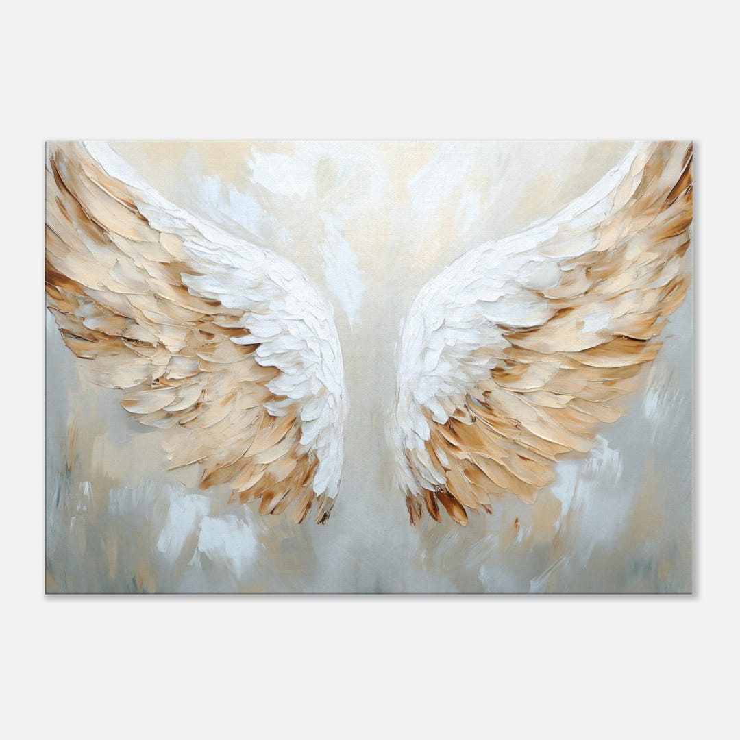 Luxurious Angel Wings Printed on Canvas, Angel Wings Wall Art, Heavenly ...