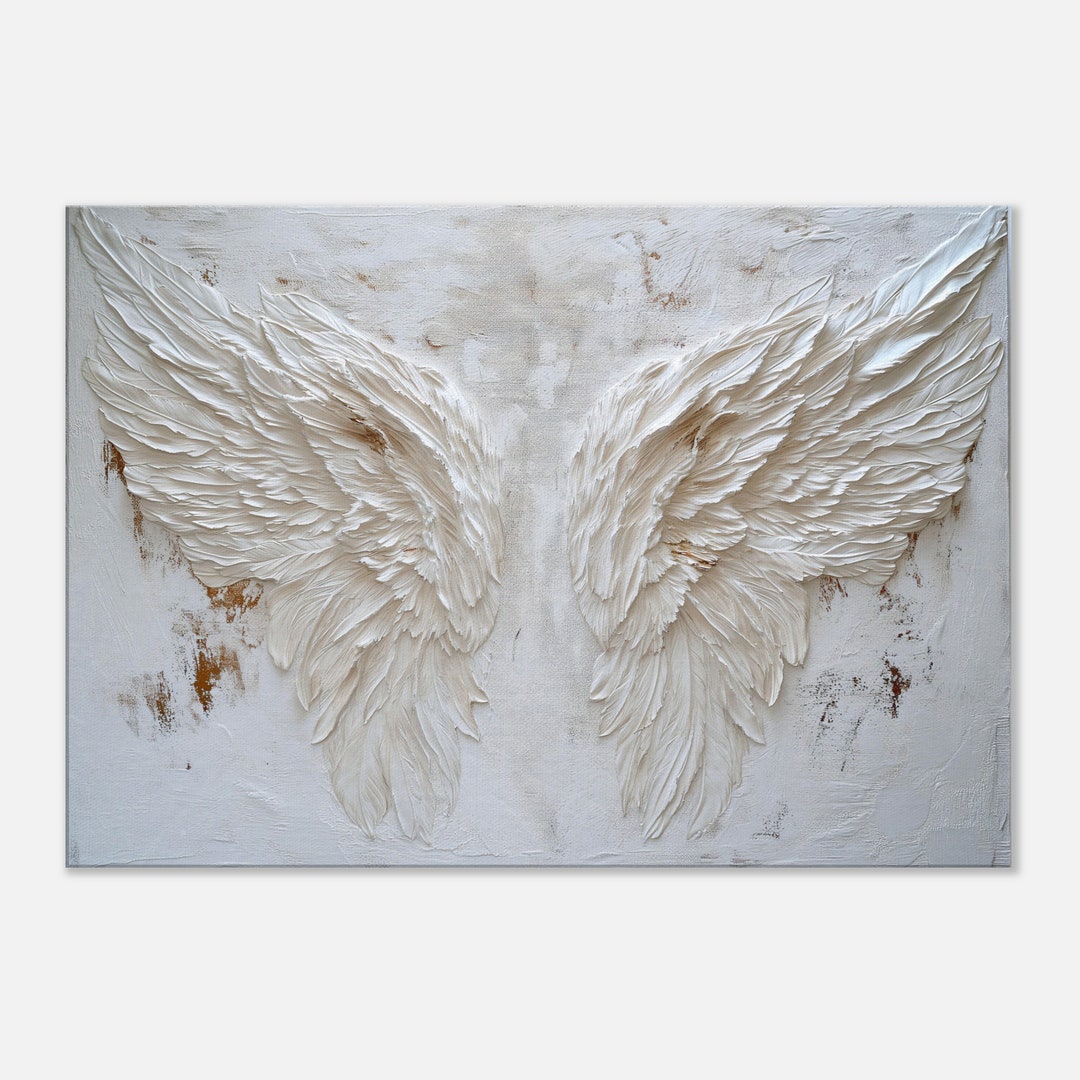 White Angel Wings Printed on Canvas, Zen Art Pictures, Modern Wings ...