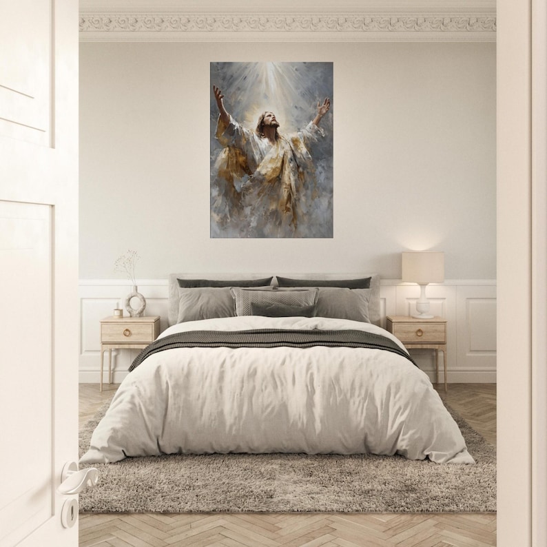 Abstract Christian Art Modern, Christian Print, Large Religious Wall ...