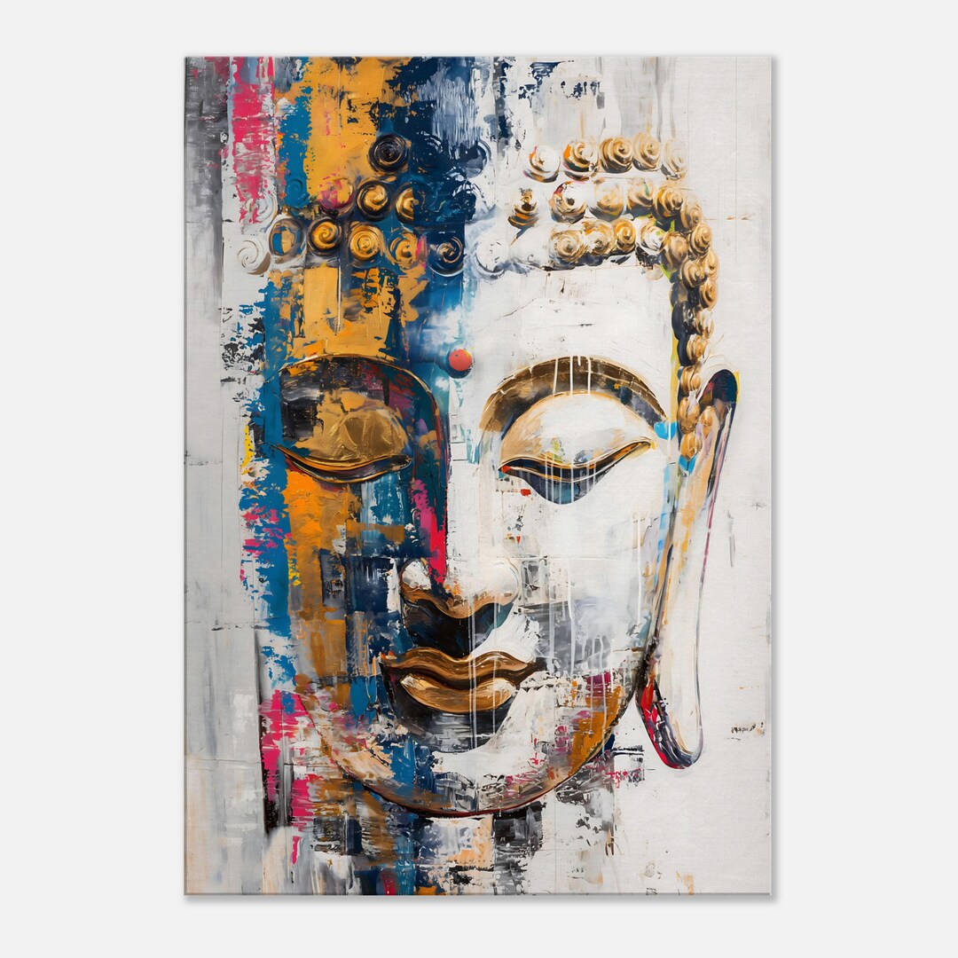 Abstract Buddha Portrait Printed on Canvas, Modern Wall Art, Creative ...