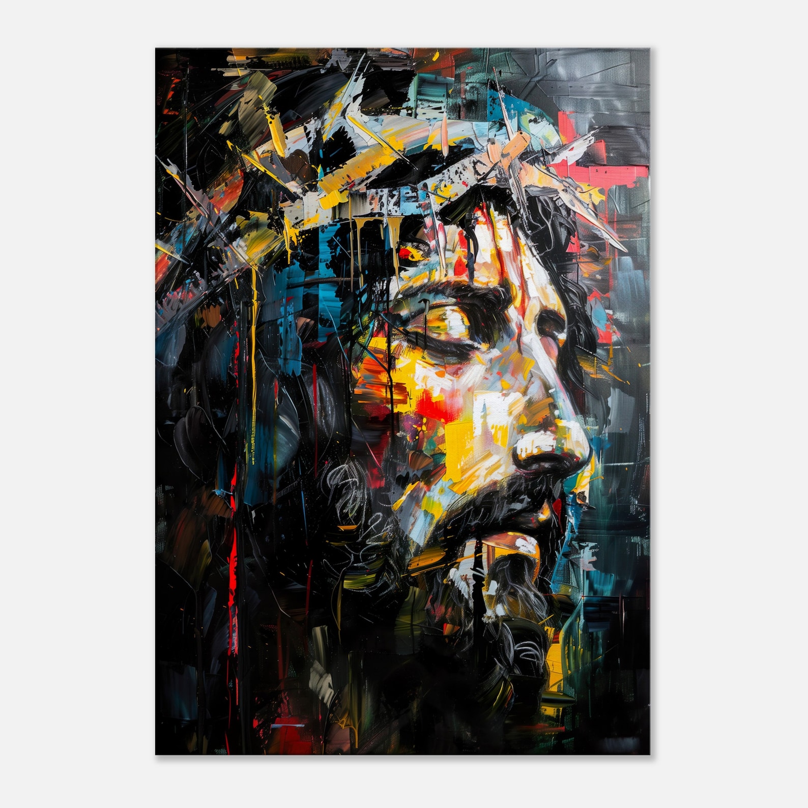 Modern Artwork of Jesus Christ Printed on Canvas, Abstract Art ...