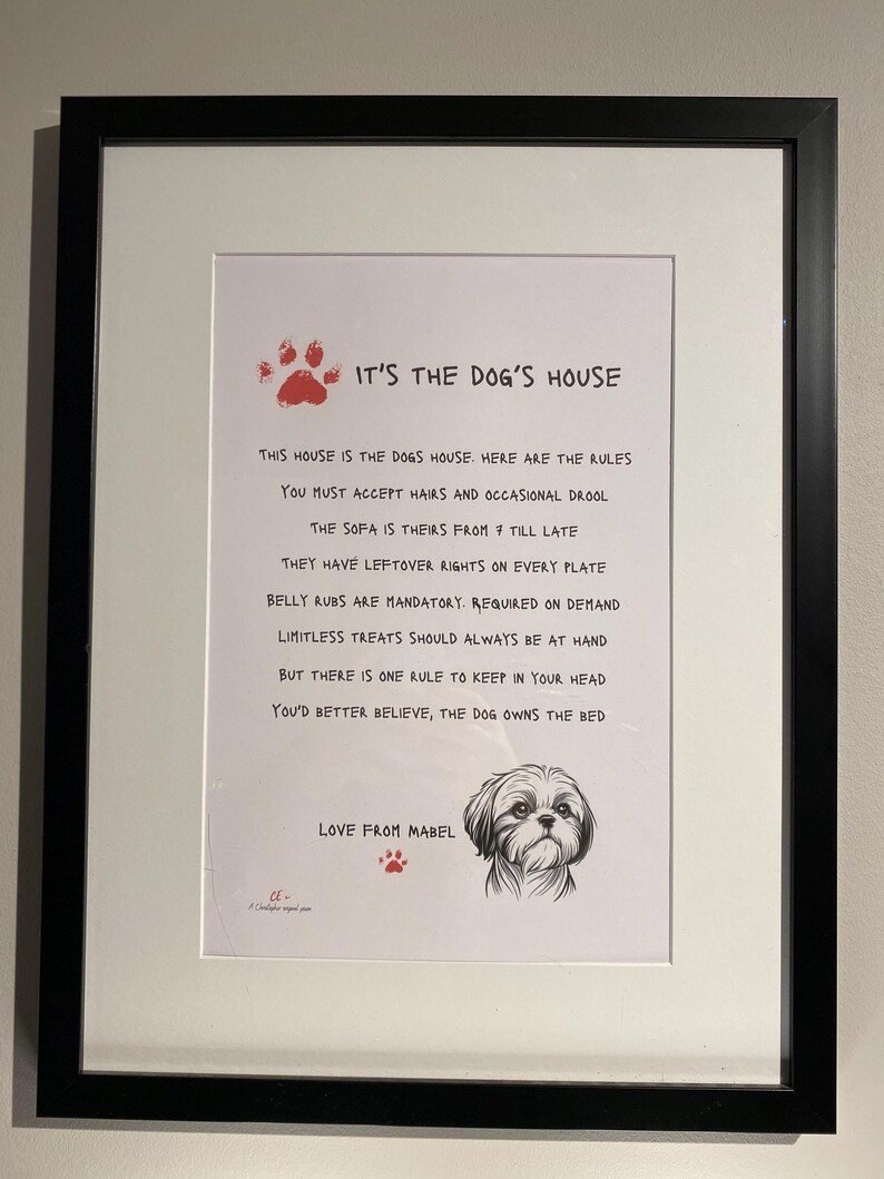 This is the Dogs House | Dog Owners Poem Art | Personalised Dog ...