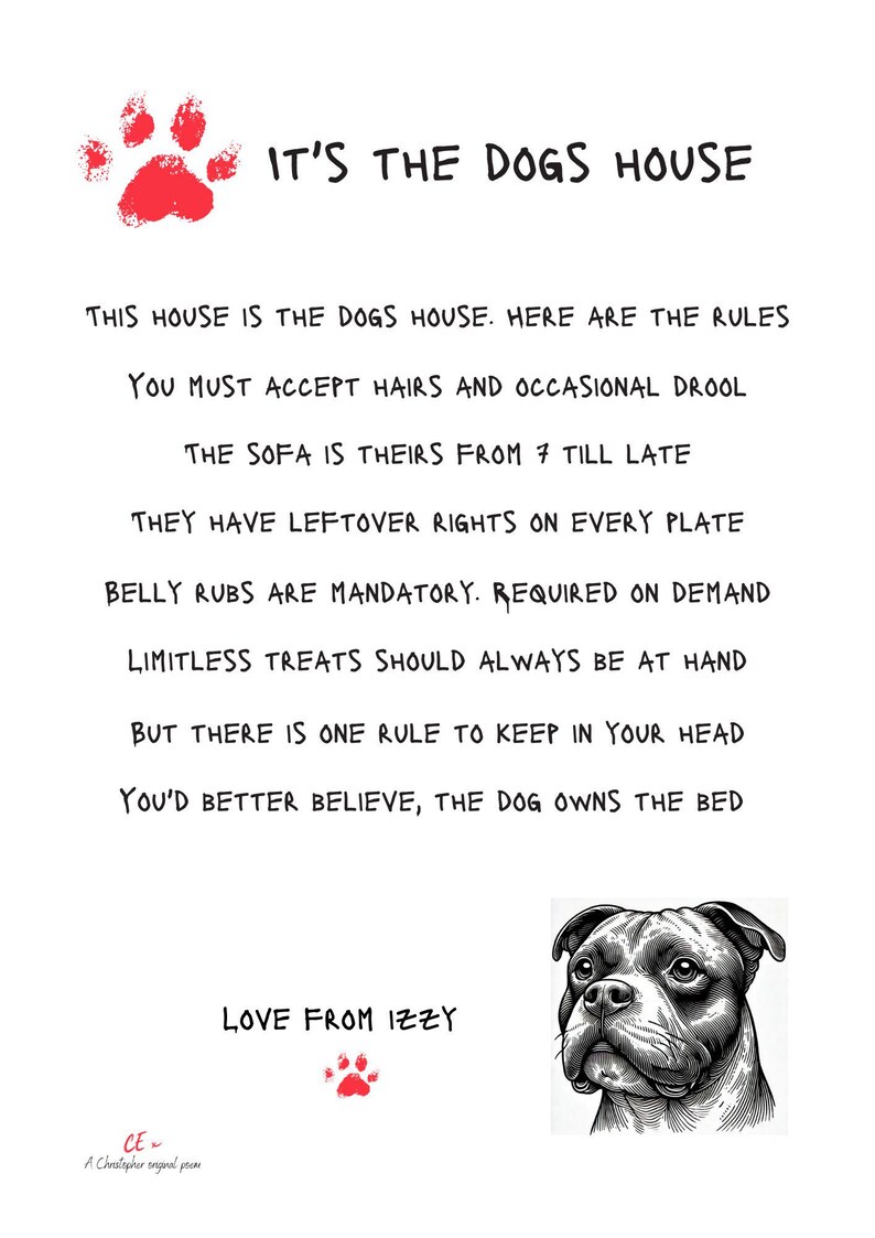 This is the Dogs House | Dog Owners Poem Art | Personalised Dog ...