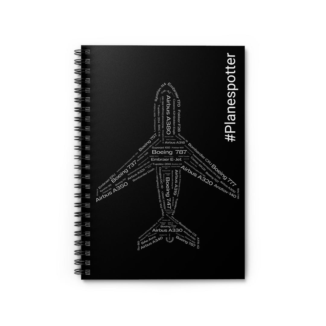 The Plane Spotters Notebook - Ruled Line Notepad | Plane Spotter ...