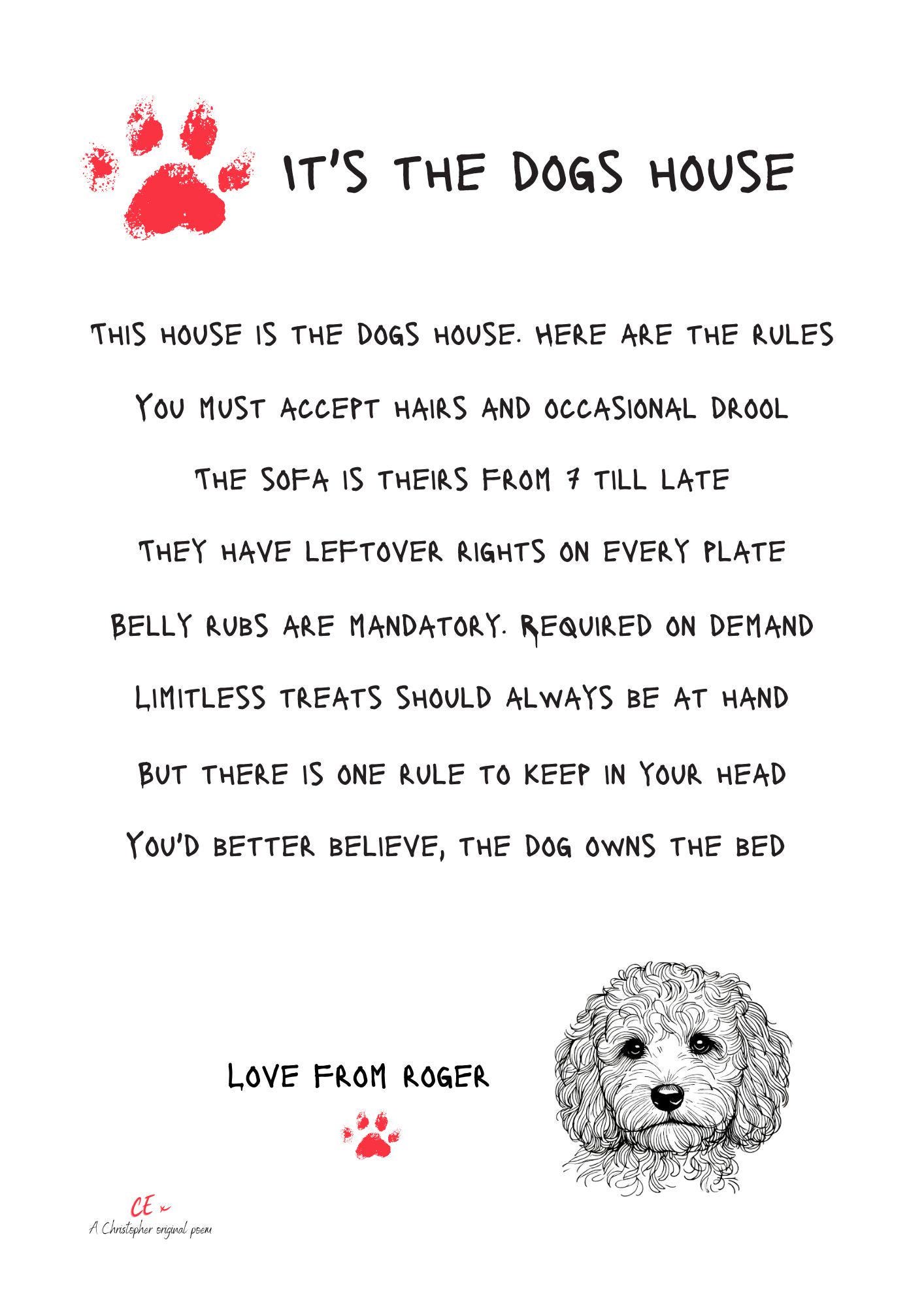 This is the Dogs House | Dog Owners Poem Art | Personalised Dog ...