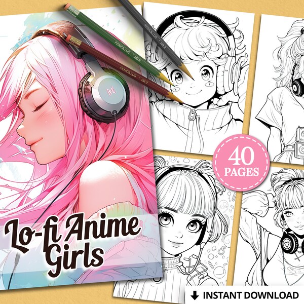 Anime Coloring Sheets Printable - Etsy Norway