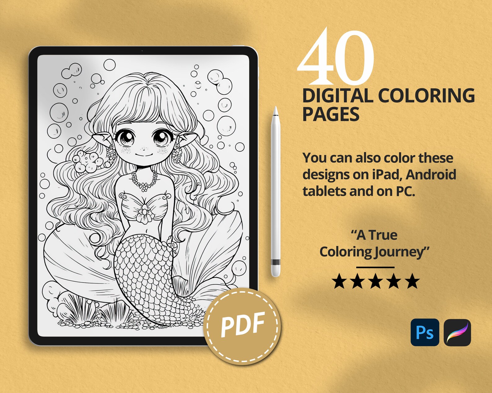 Baby Mermaids Coloring Book Pages for Kids and Adults Instant - Etsy