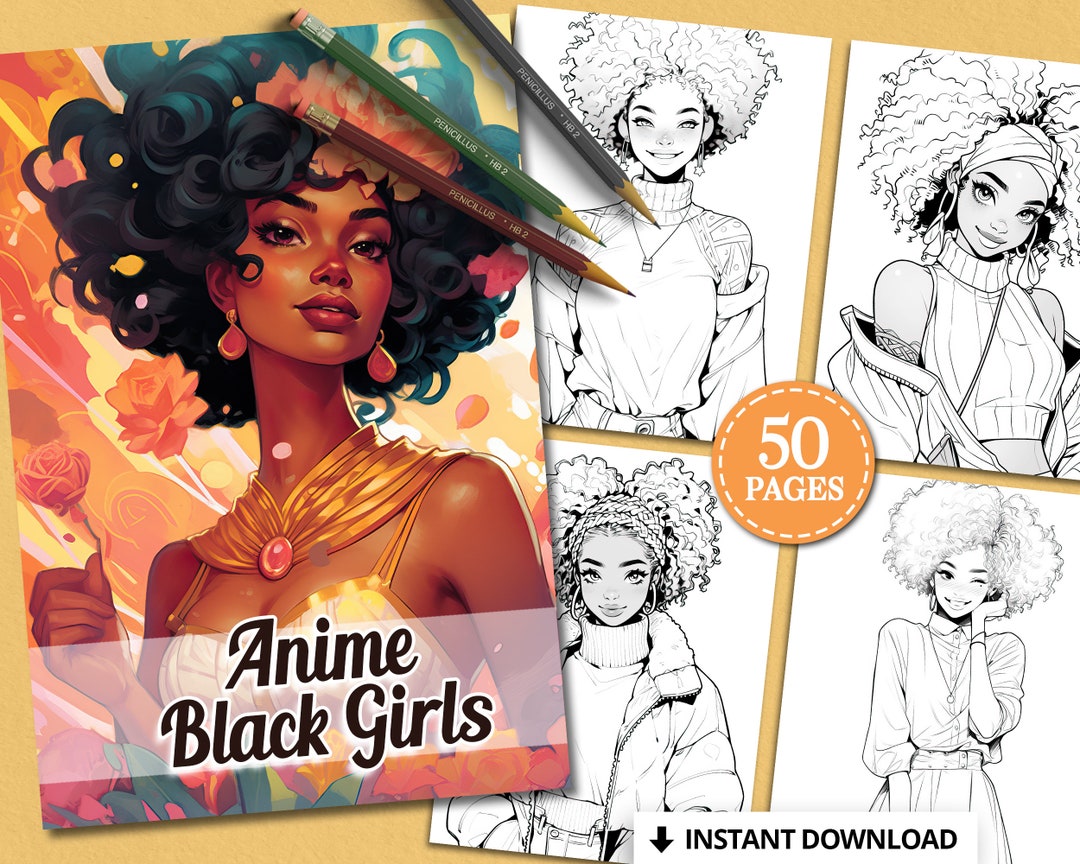 Black Women Coloring, Anime Coloring Book, Relaxing Coloring Books for ...