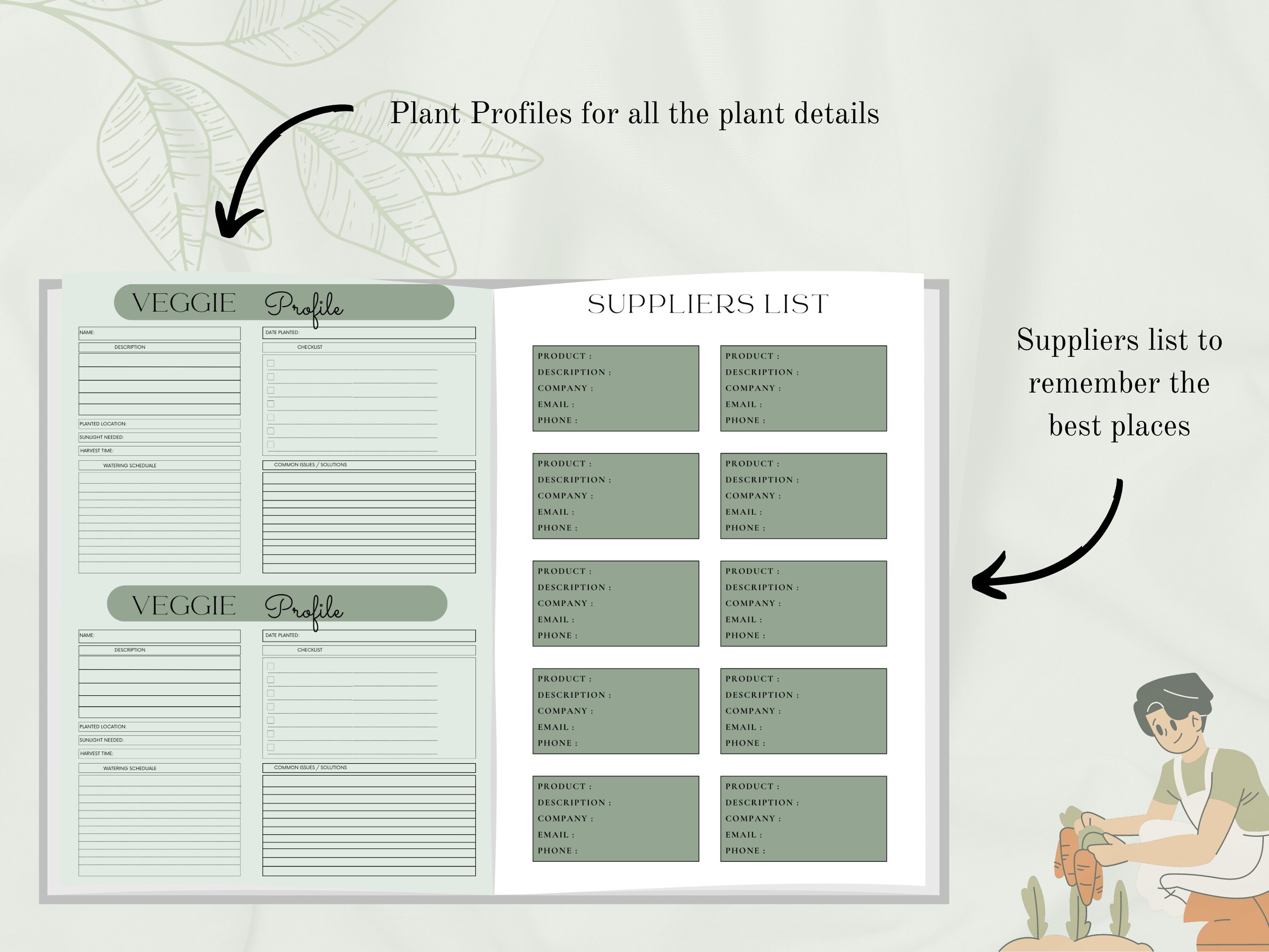 Digital Downloadable Garden Planner Printable Garden Journal Gardening ...