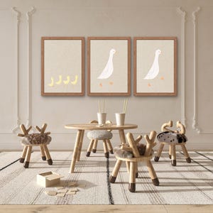 Silly Goose Family Print Download Minimal Baby Wall Art Hand-painted ...