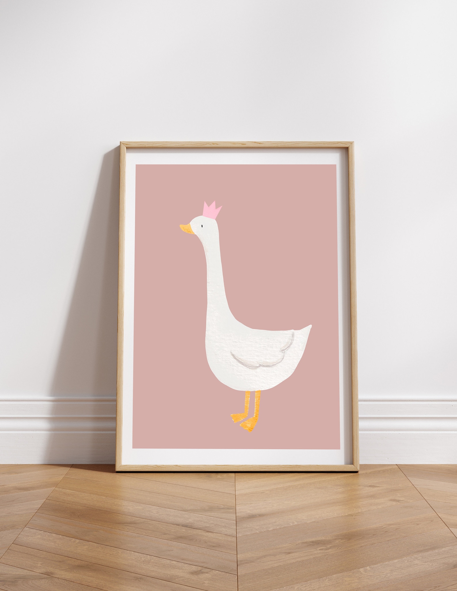 Silly Goose Wall Art, Pastel Pink Goose Poster, Silly Goose Nursery ...