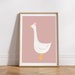 Silly Goose Wall Art, Pastel Pink Goose Poster, Silly Goose Nursery ...