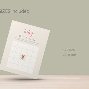 Baby Bingo Game, Baby Shower Game Printable, Deer Baby Shower Template ...