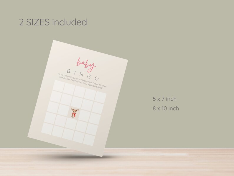 Baby Bingo Game, Baby Shower Game Printable, Deer Baby Shower Template ...